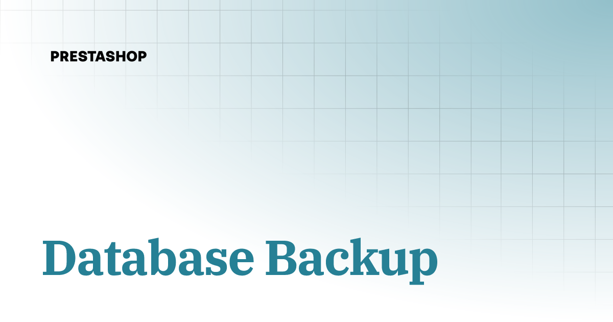 Database Backup Prestashop 8 Documentation 5881