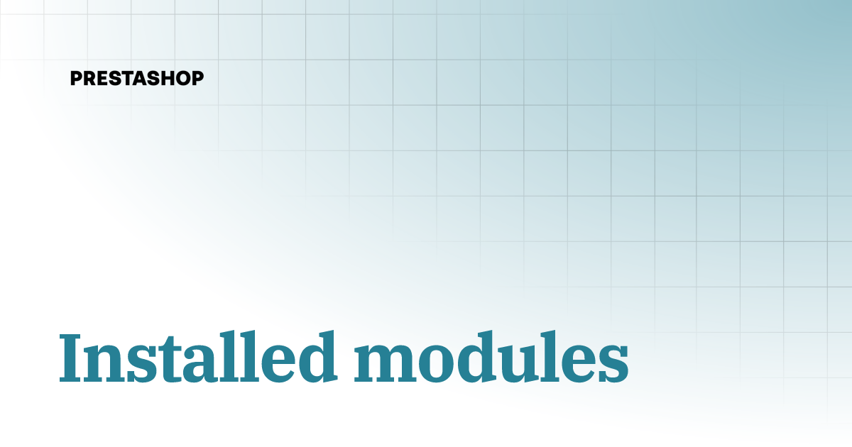 Installed modules | PrestaShop 8 documentation